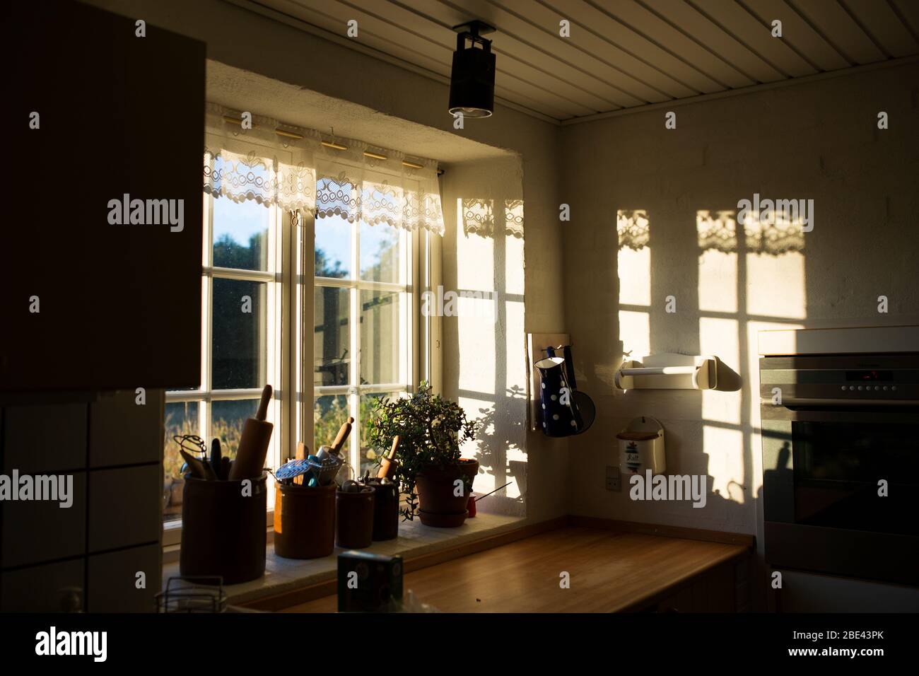 Sunlight through lace curtain hi-res stock photography and images - Alamy