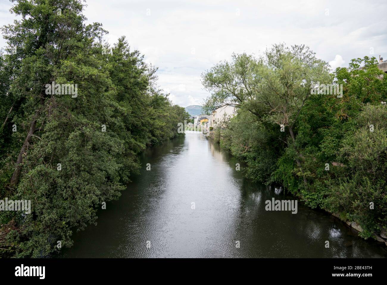 Spain, Leon, Cacabelos, Camino de Santiago, the way of St. James. River ...