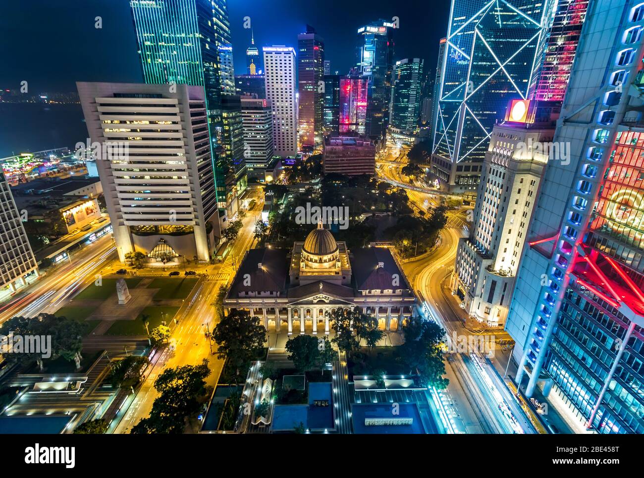 City Rooftop View At Night