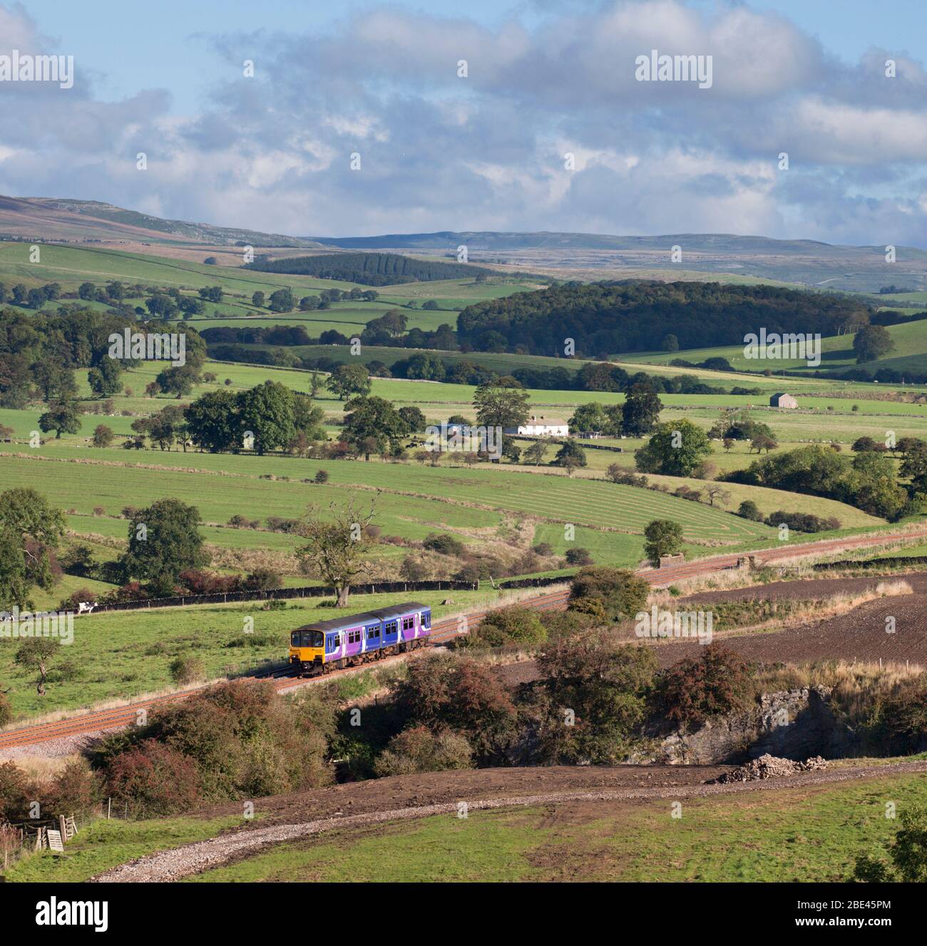Northern Rail class 150 sprinter train 150146 running along the scenic ...