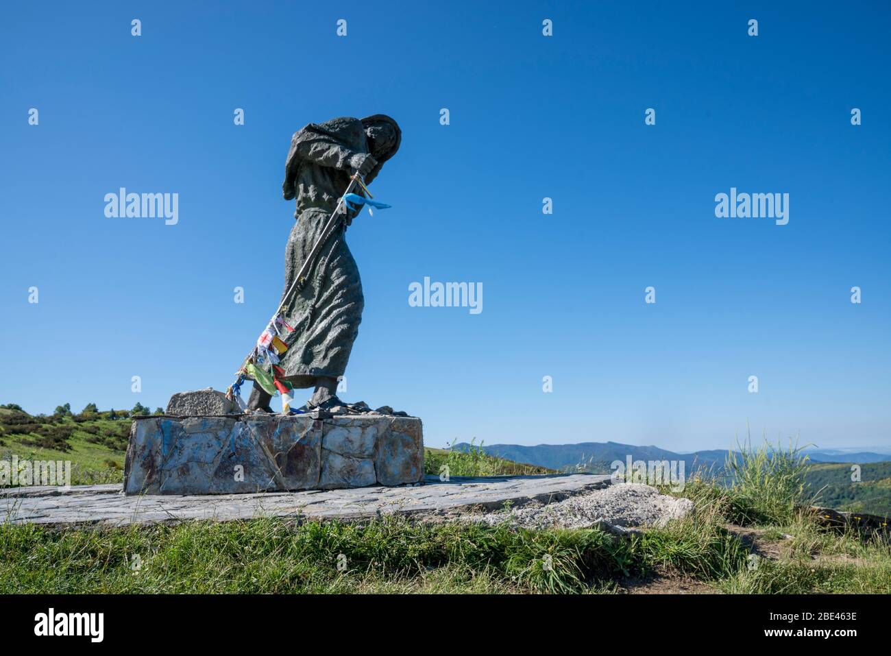 Spain, Galicia, Alto de San Roque, Camino de Santiago, the way of St ...