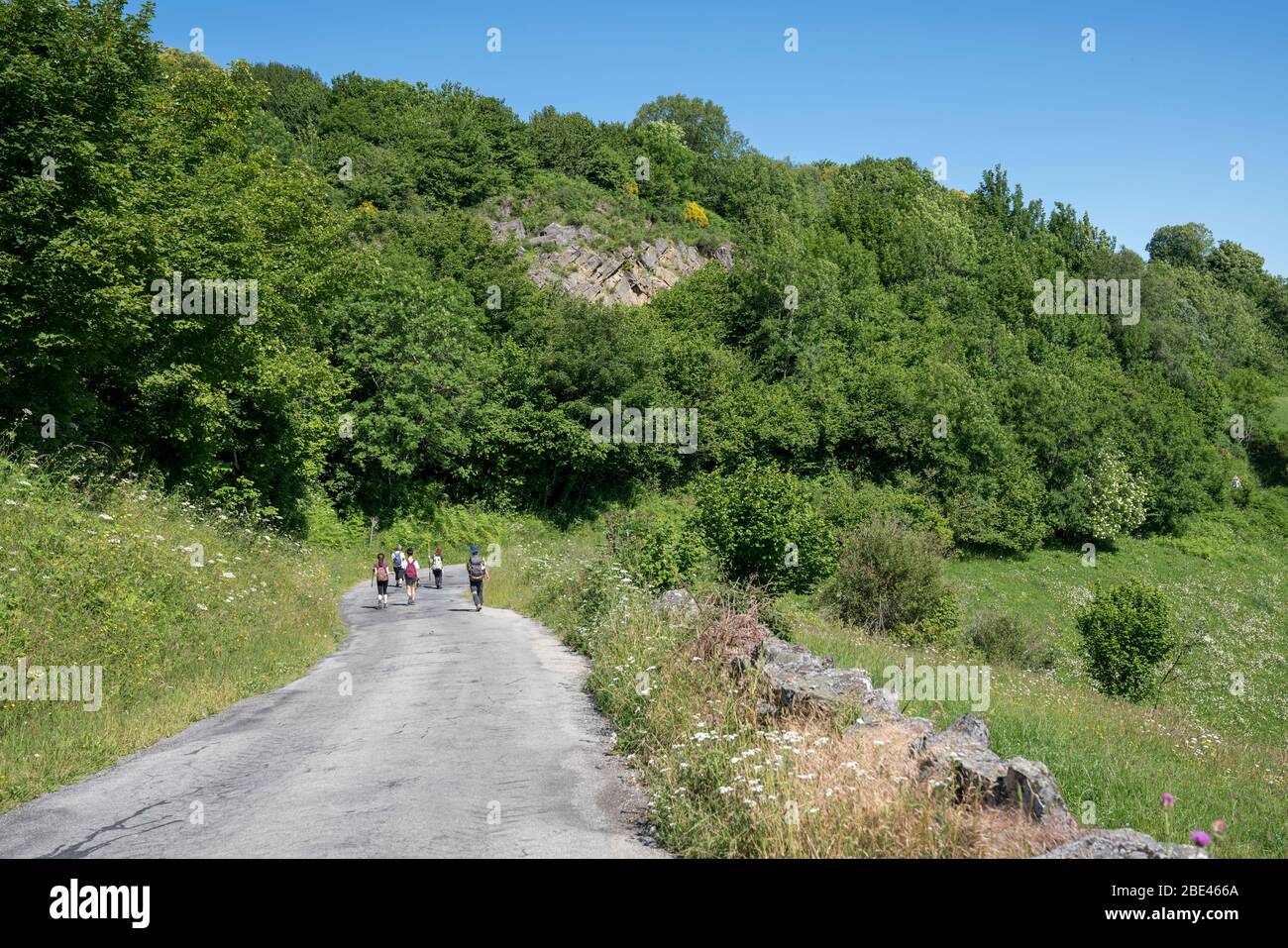 Spain, Galicia, Alto de San Roque, Camino de Santiago, the way of St ...