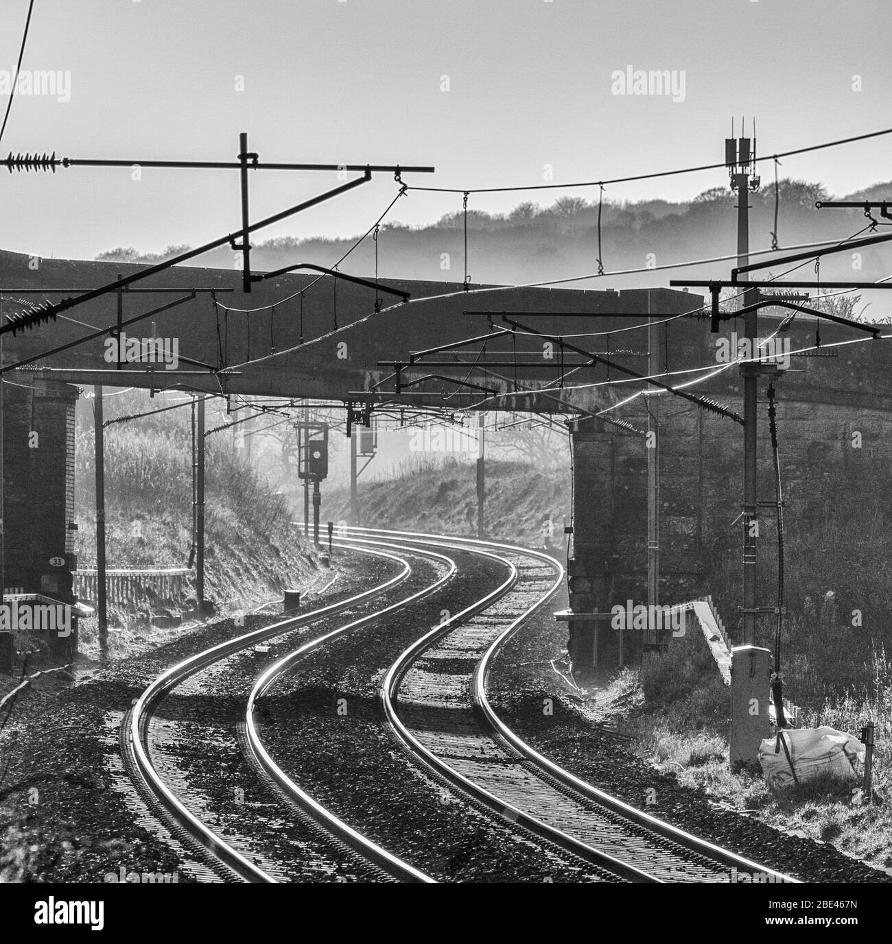 s bend on the Network Rail electrified west coast mainline railway ...