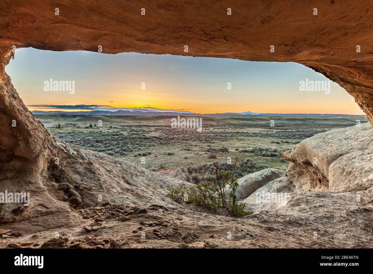 Rock Arch in the Bighorn Basin in Northwest Wyoming at sunset Stock ...