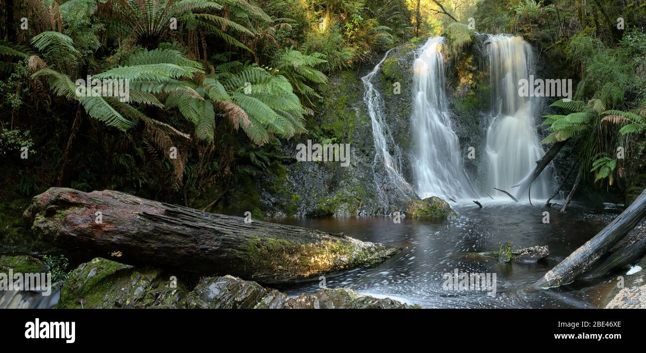 View up the narrow gorge leading to the iconic curtain cascade at Guide ...