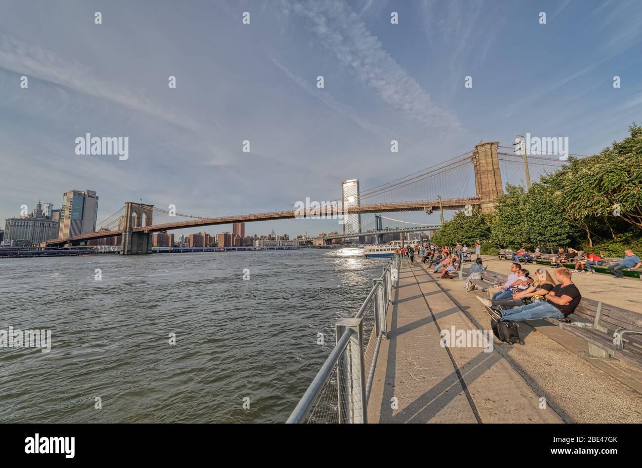 Wide angle Brooklyn Bridge panorama, New York Stock Photo - Alamy