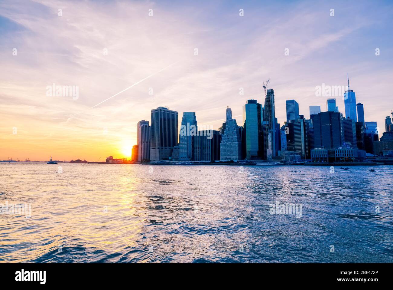 Manhattan panoramic sunset view, New York Stock Photo - Alamy