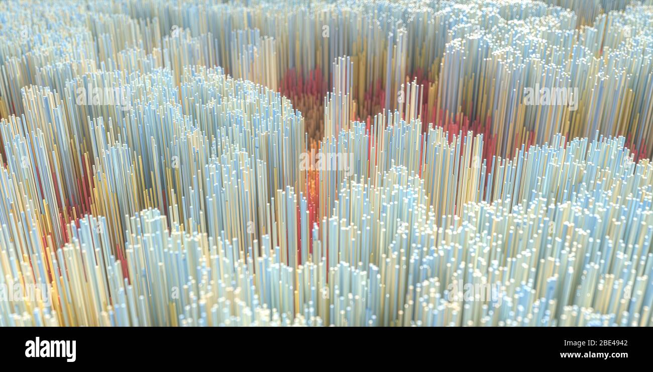 High density pixel cubes landscape, 3d rendering. Computer digital ...