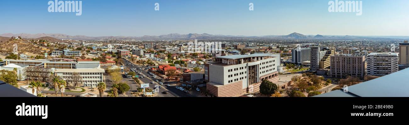 View of Windhoek's city center from the top of the Independence ...