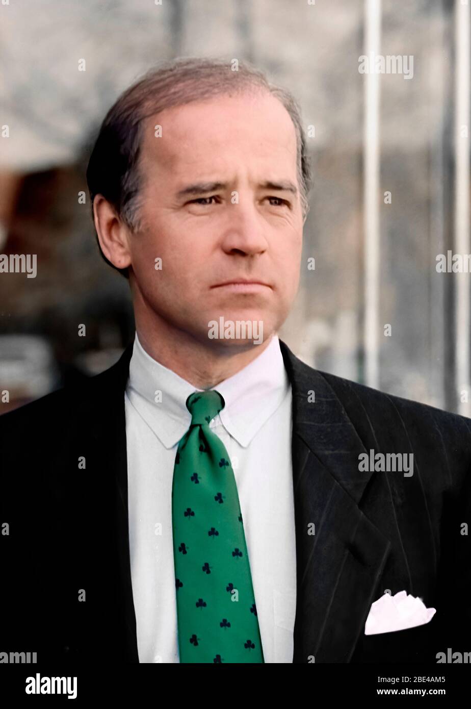 Washington, DC. USA, March 18, 1990 Senator Joe Biden (D.,DE.) talks ...