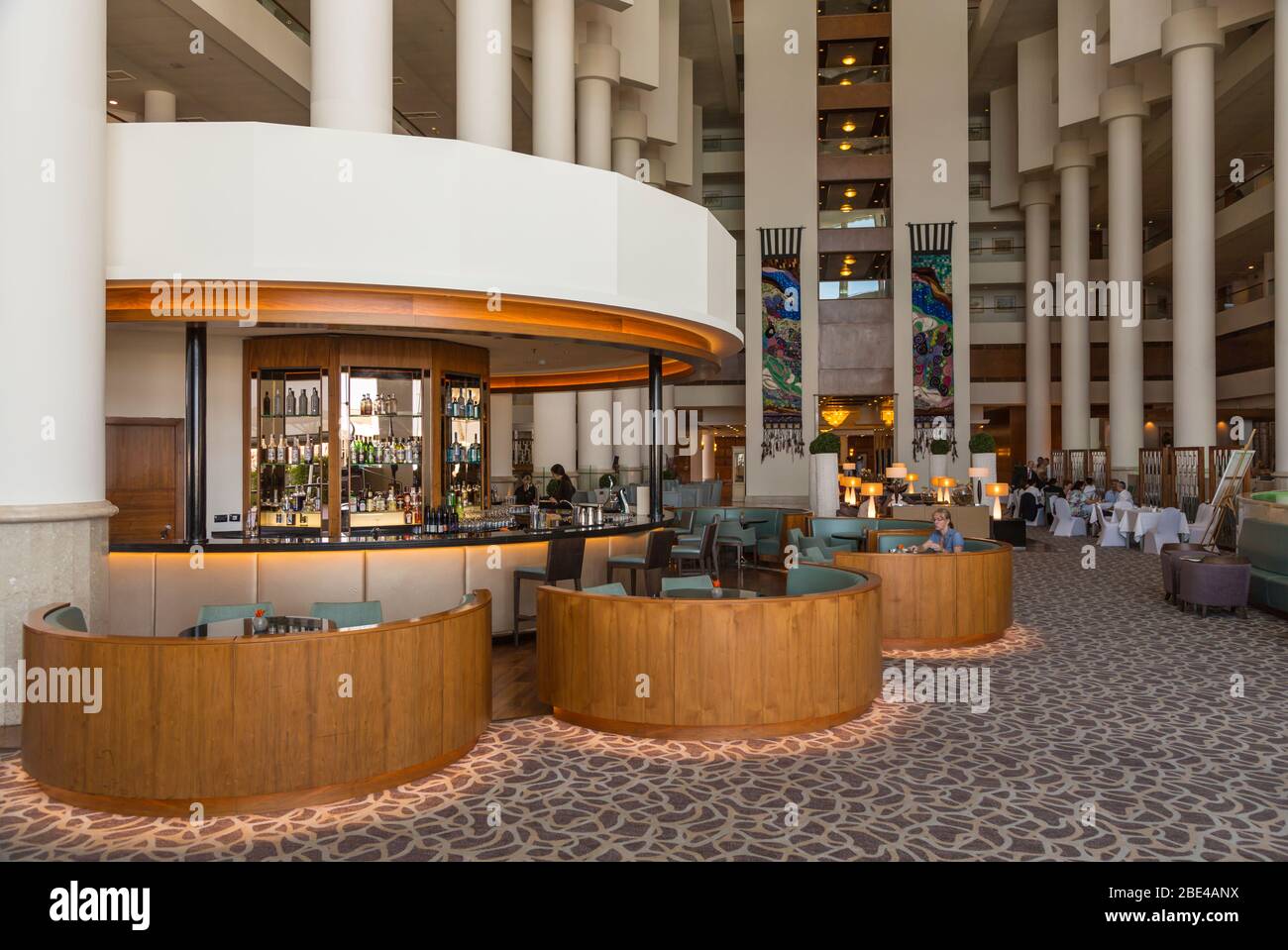 The David Intercontinental Hotel interior lobby in Tel Aviv, Israel ...
