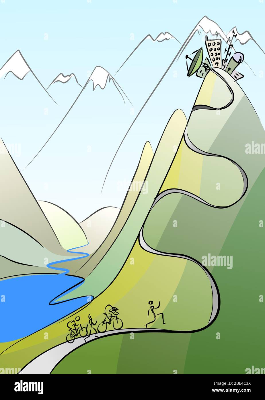 Mountain top path Stock Vector Images - Alamy