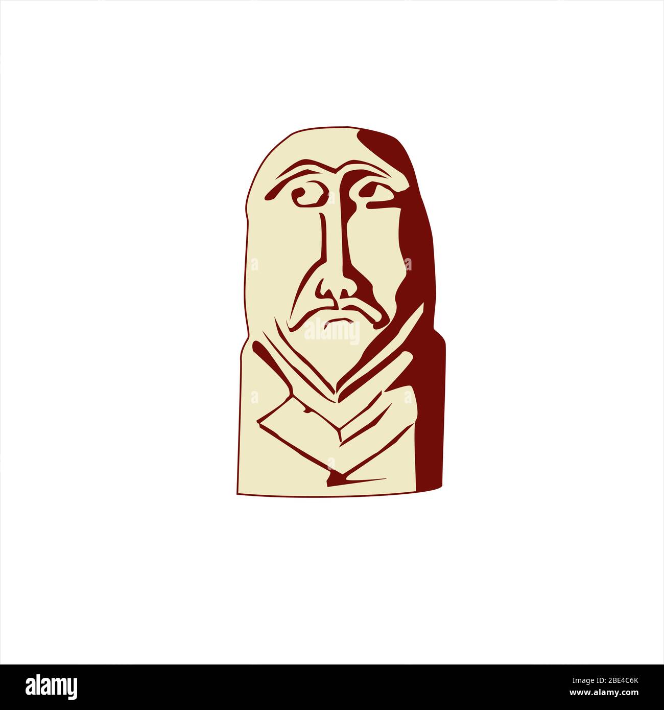 Stone idol balbal are scattered on the Kazakh steppe, a monument of the ...