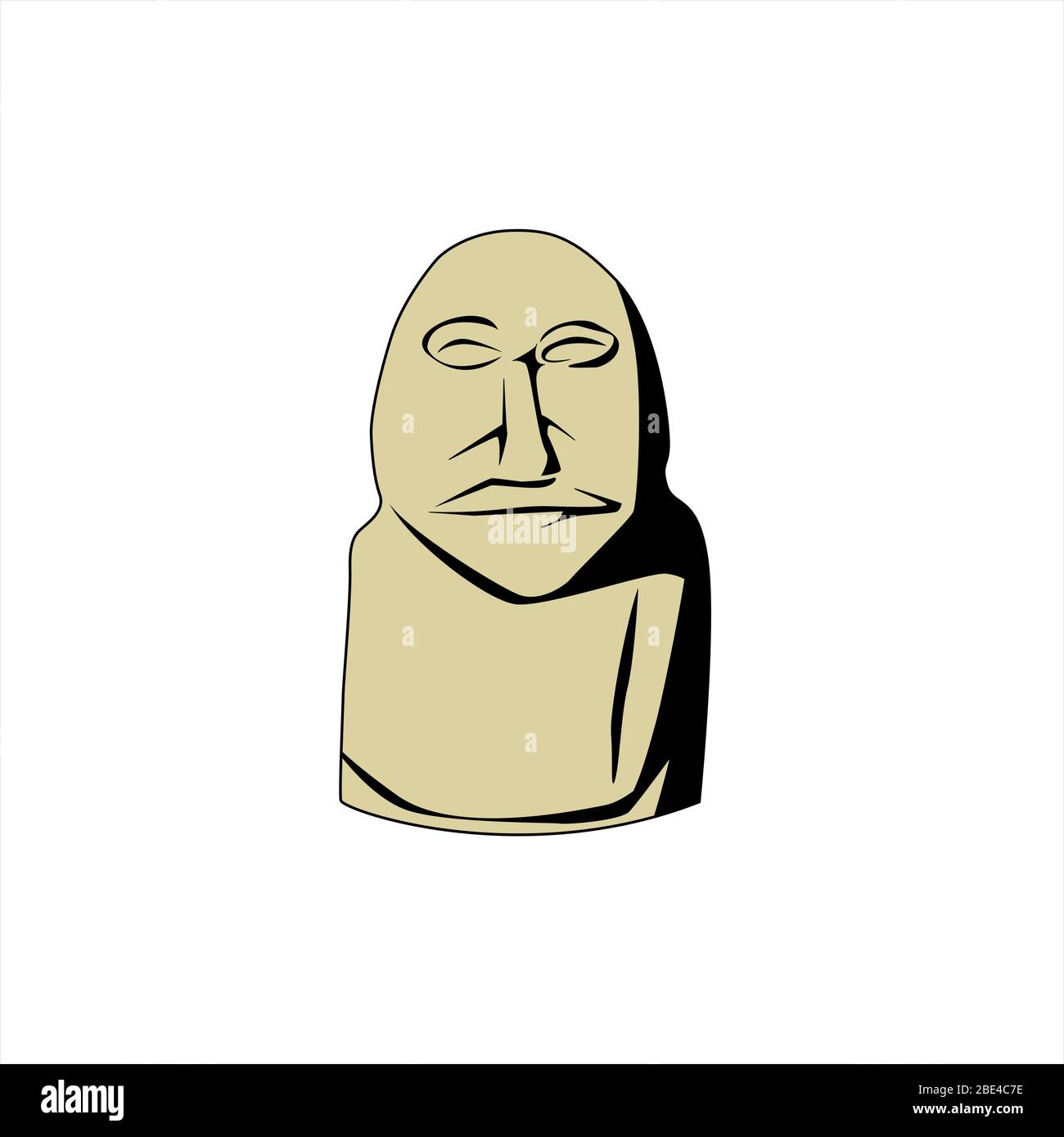 Stone idol balbal are scattered on the Kazakh steppe, a monument of the ...