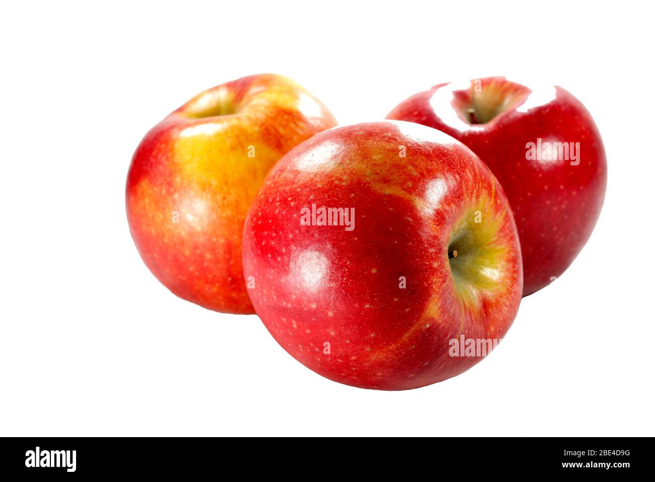 three apple on white background Stock Photo - Alamy