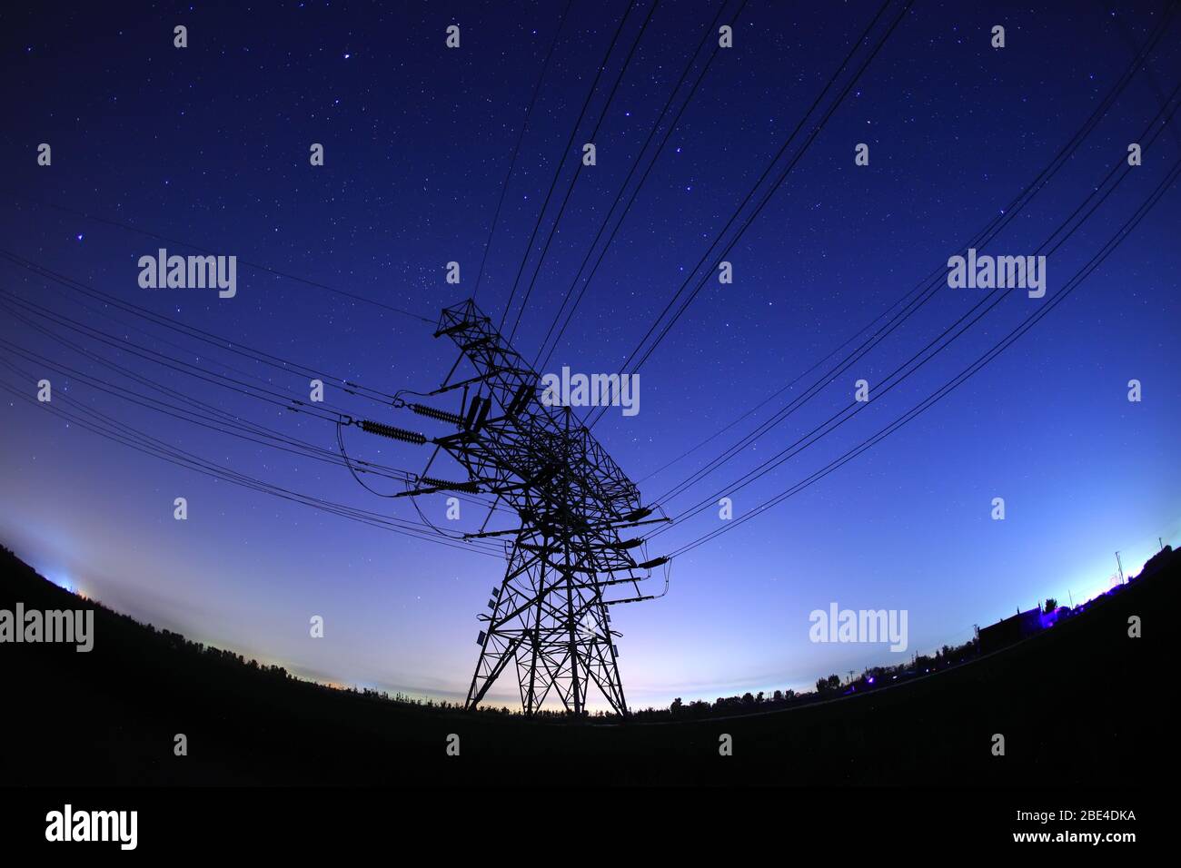 Pylon and star, pylon and the Milky Way Stock Photo - Alamy