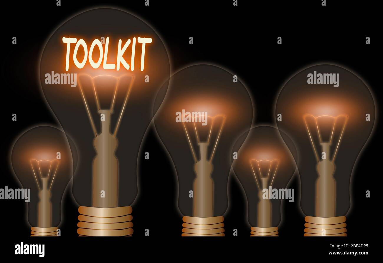 Writing note showing Toolkit. Business concept for set of tools kept in ...