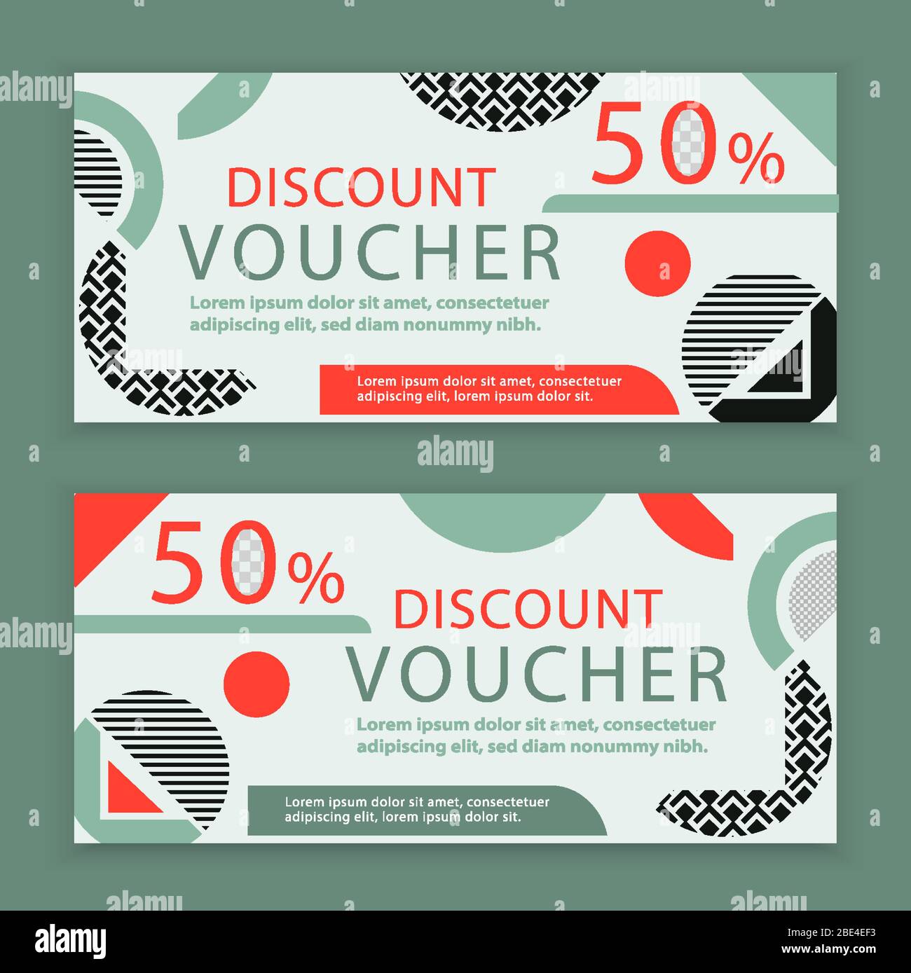 Geometry voucher template. Universal white flyer for business. Clean ...