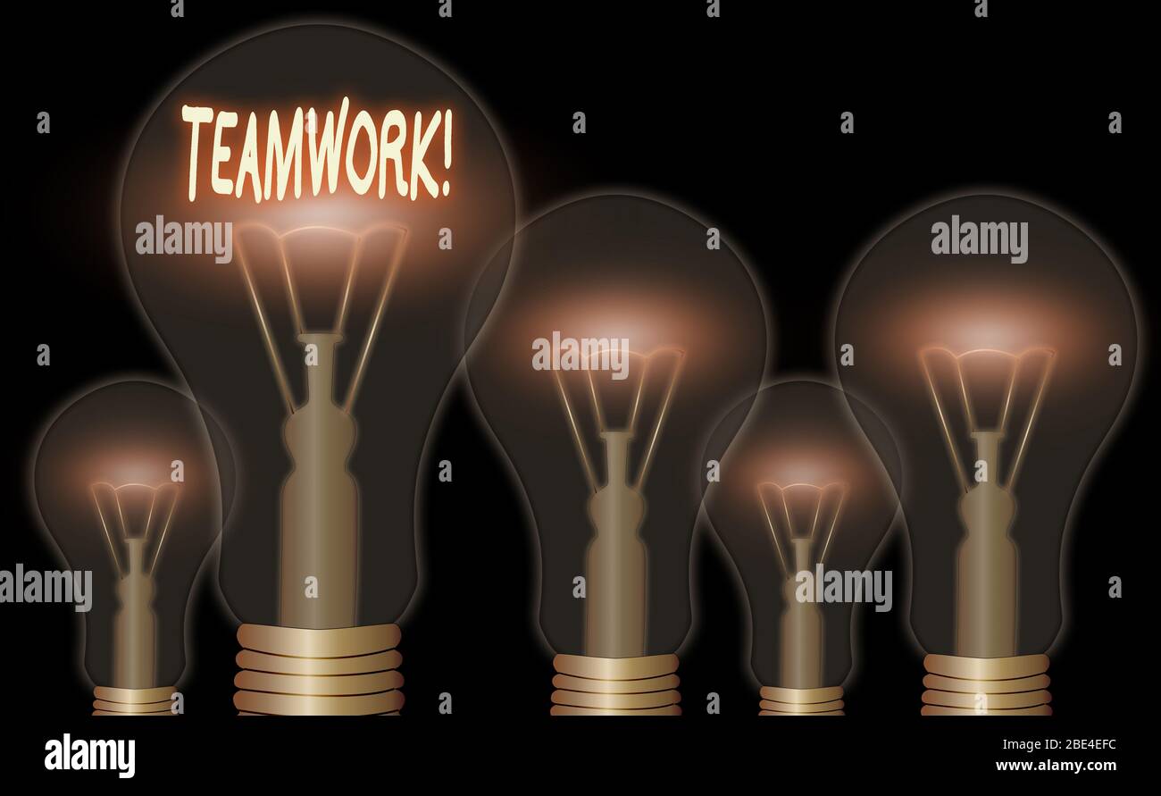 Writing note showing Teamwork. Business concept for combined action of ...