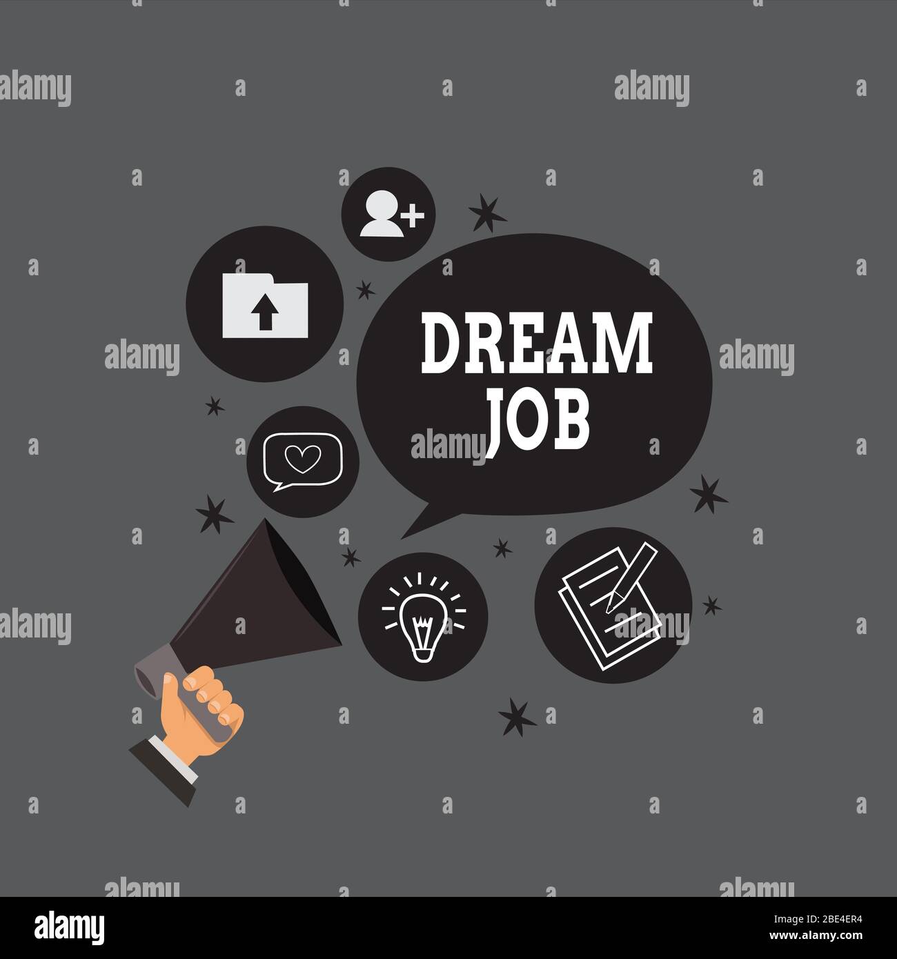 Writing note showing Dream Job. Business concept for An act that is ...