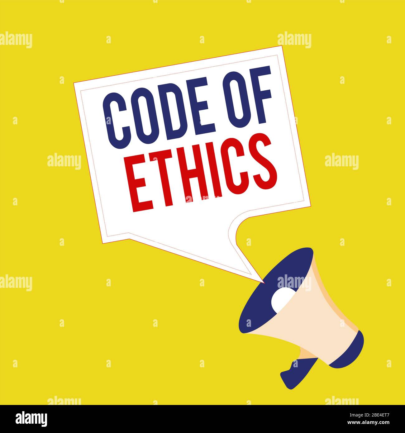 Text sign showing Code Of Ethics. Business photo showcasing basic guide ...