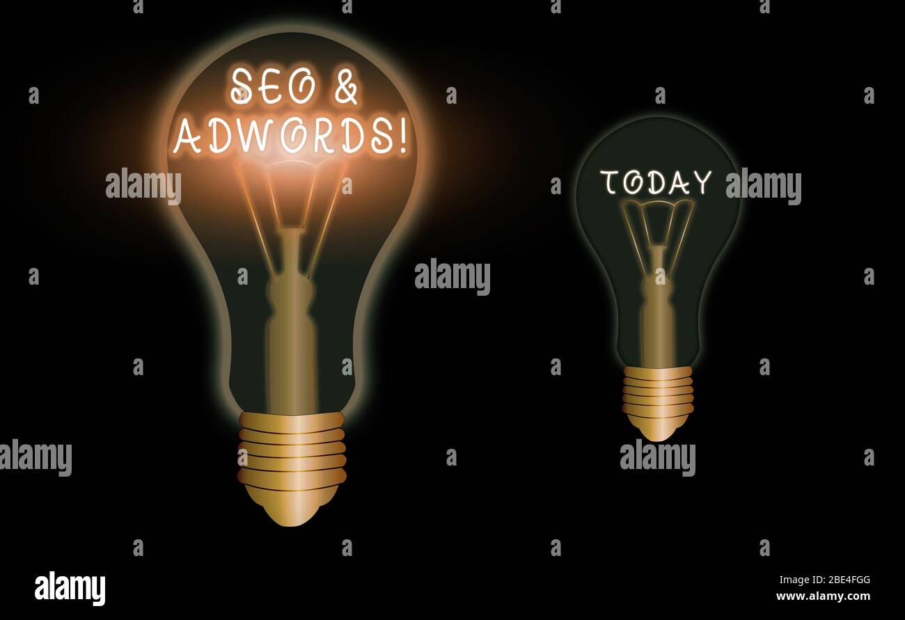 Text sign showing Seo And Adwords. Business photo text they are main ... Text sign showing Seo And Adwords. Business photo text they are main ...