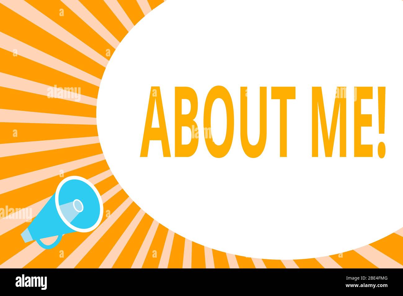 Word writing text About Me. Business photo showcasing telling someone ...