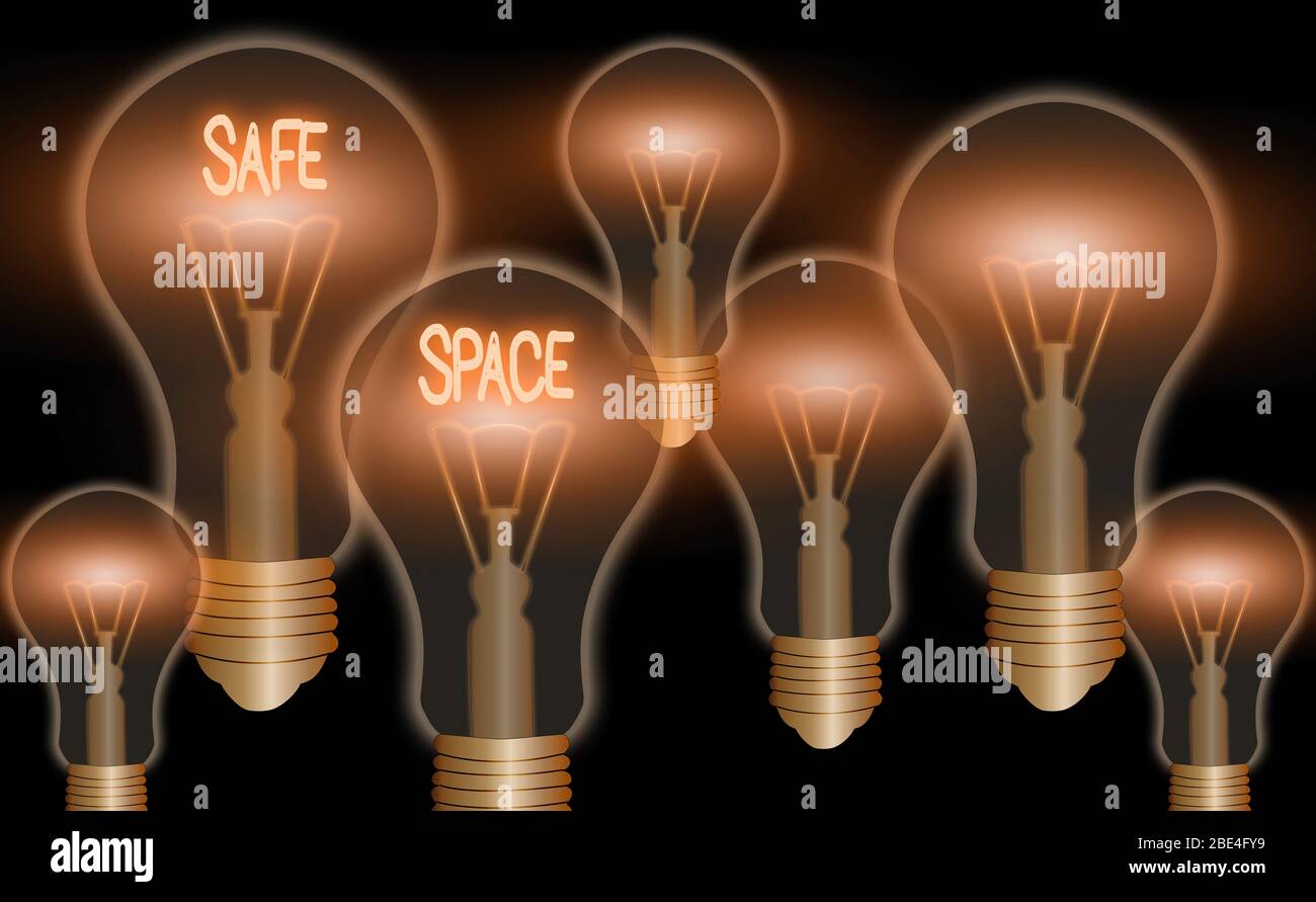 Text sign showing Safe Space. Business photo showcasing a place or room ...