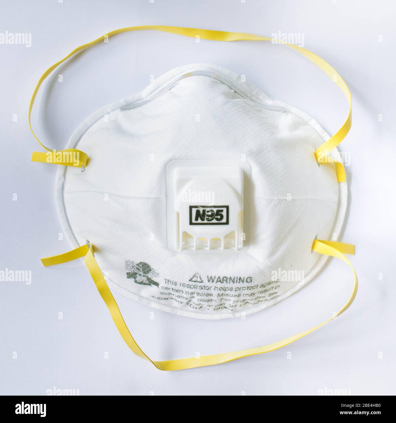 N95 respirator face mask for coronavirus control, isolated on white ...