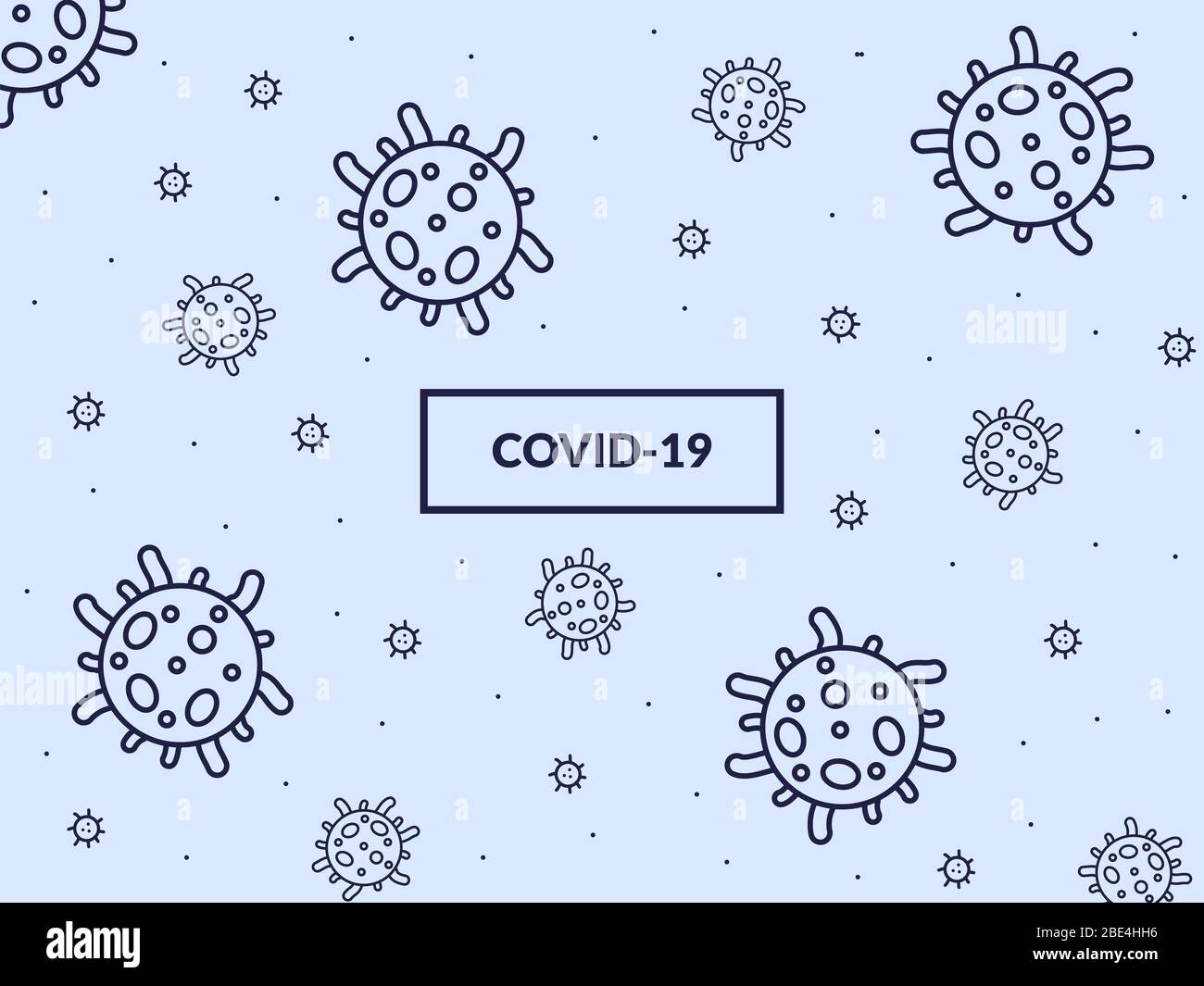 virus or bacteria bakground pattern with blue background and with ...