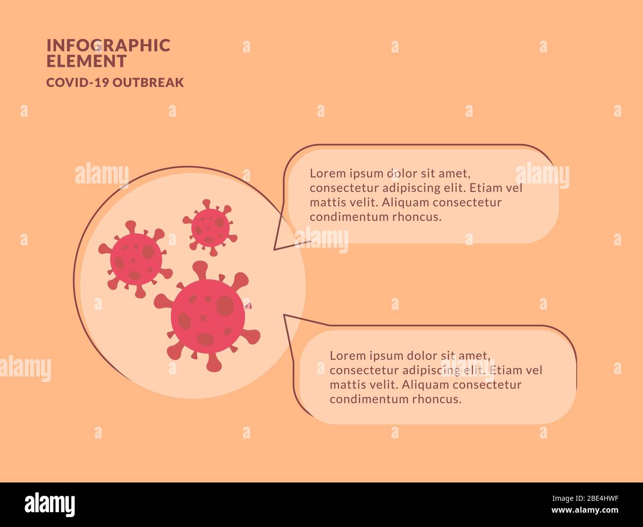 virus corona information description for infographics with modern flat ...