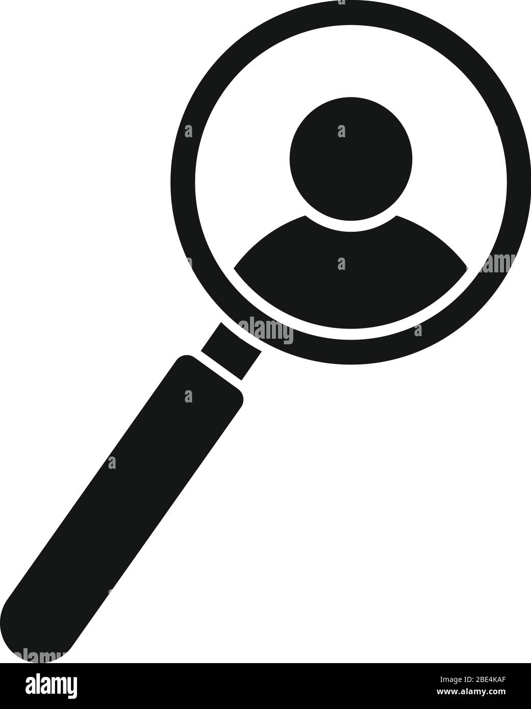 Personal under magnifier icon. Simple illustration of personal under ...