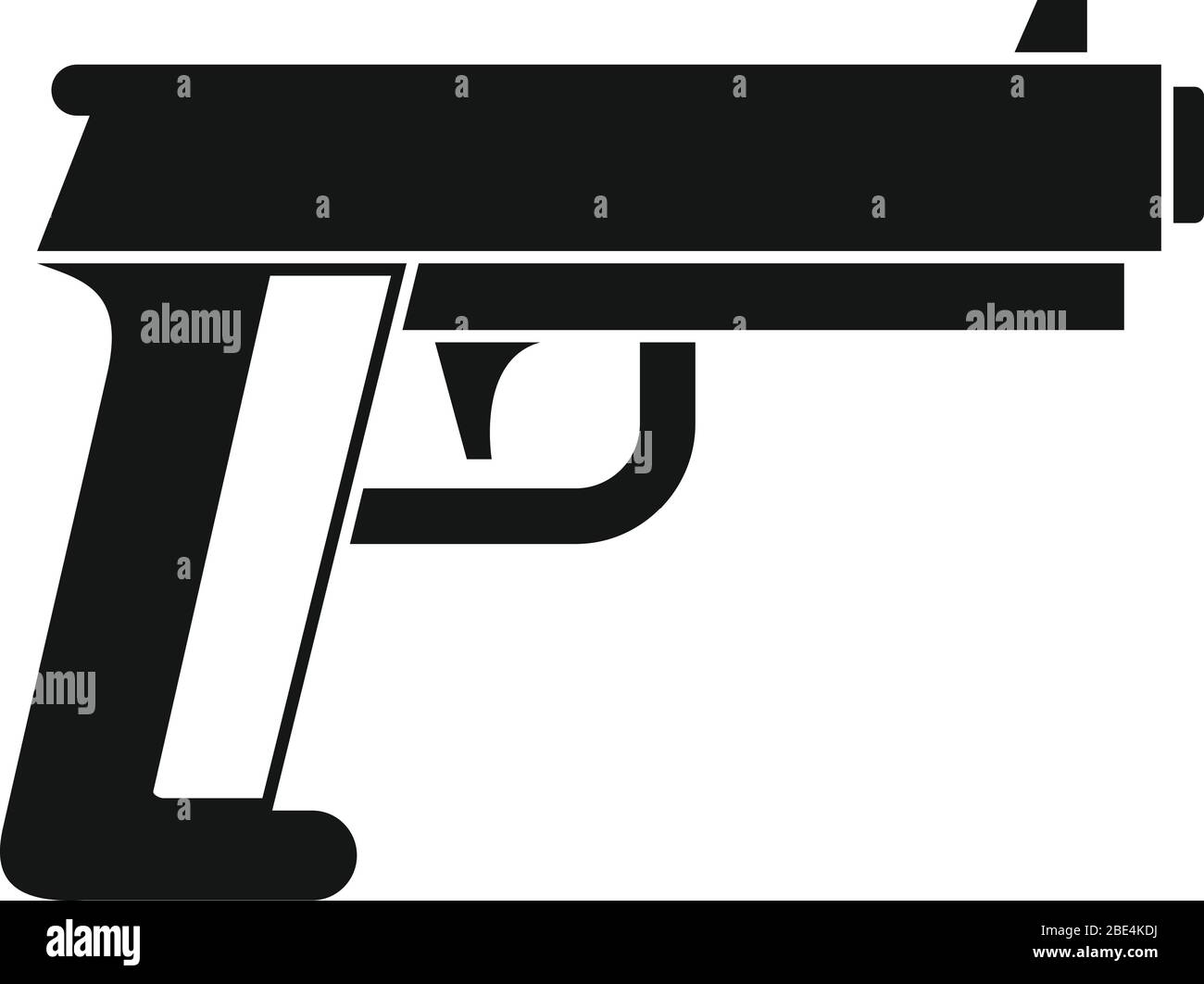 Police pistol icon. Simple illustration of police pistol vector icon ...