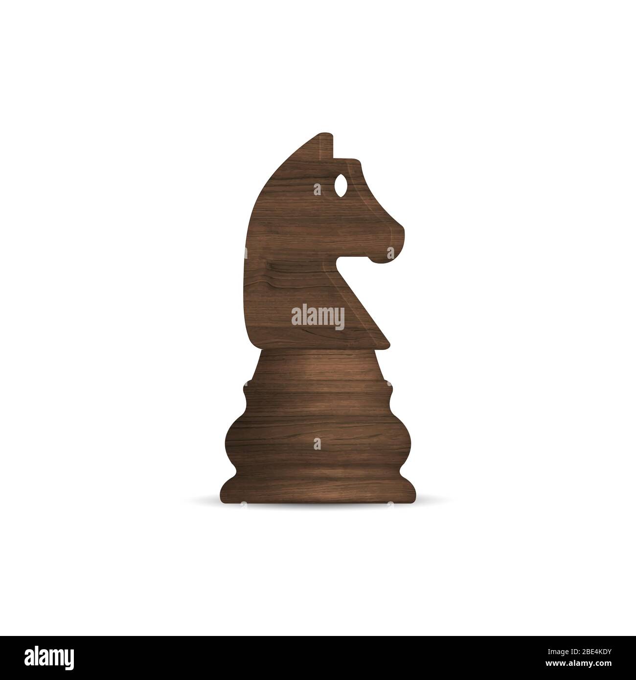 Black wooden chess piece knight. Front view, vector illustration Stock ...