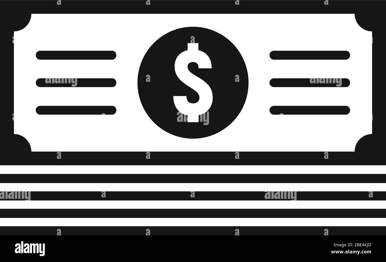 Cash stack icon. Simple illustration of cash stack vector icon for web ...