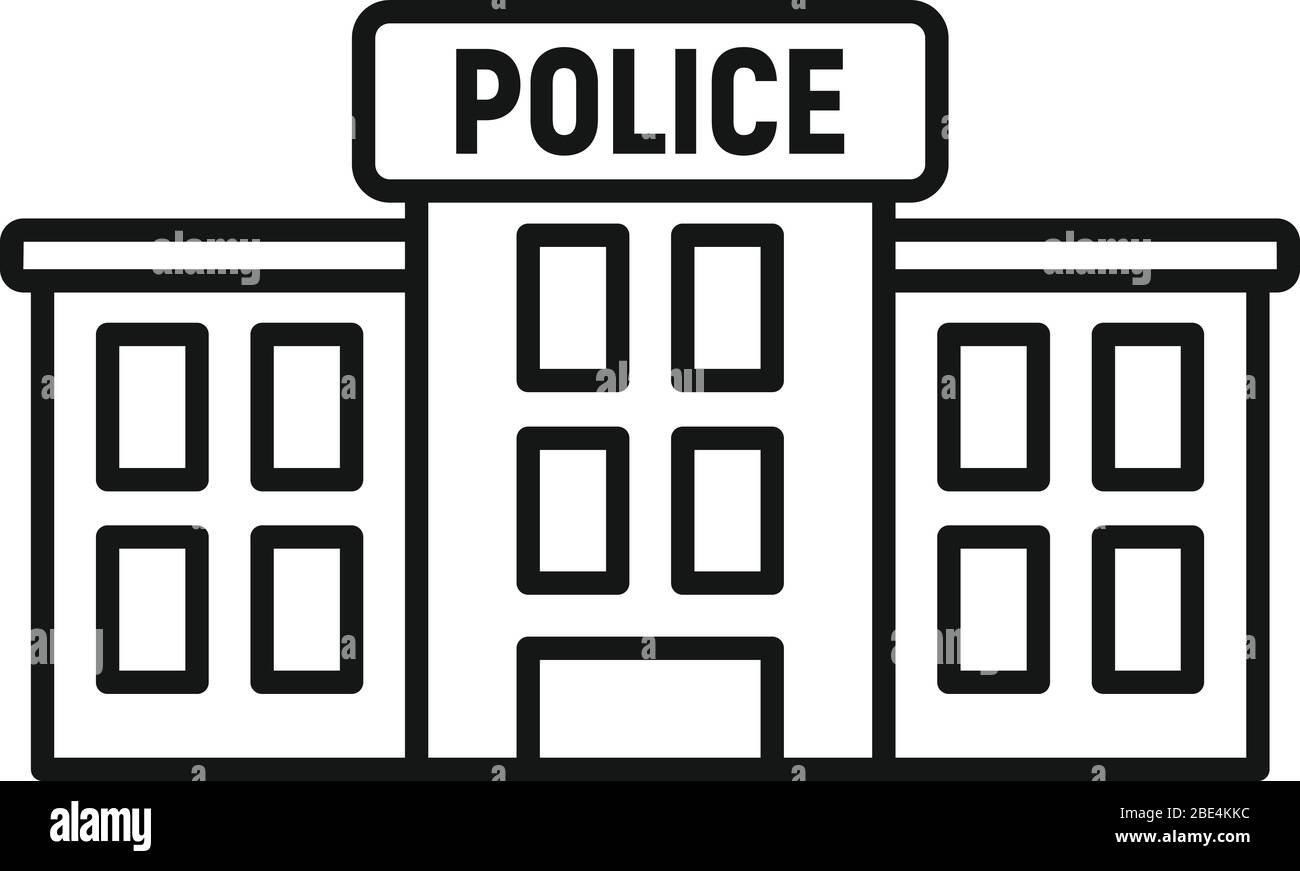 Police station icon. Outline police station vector icon for web design ...