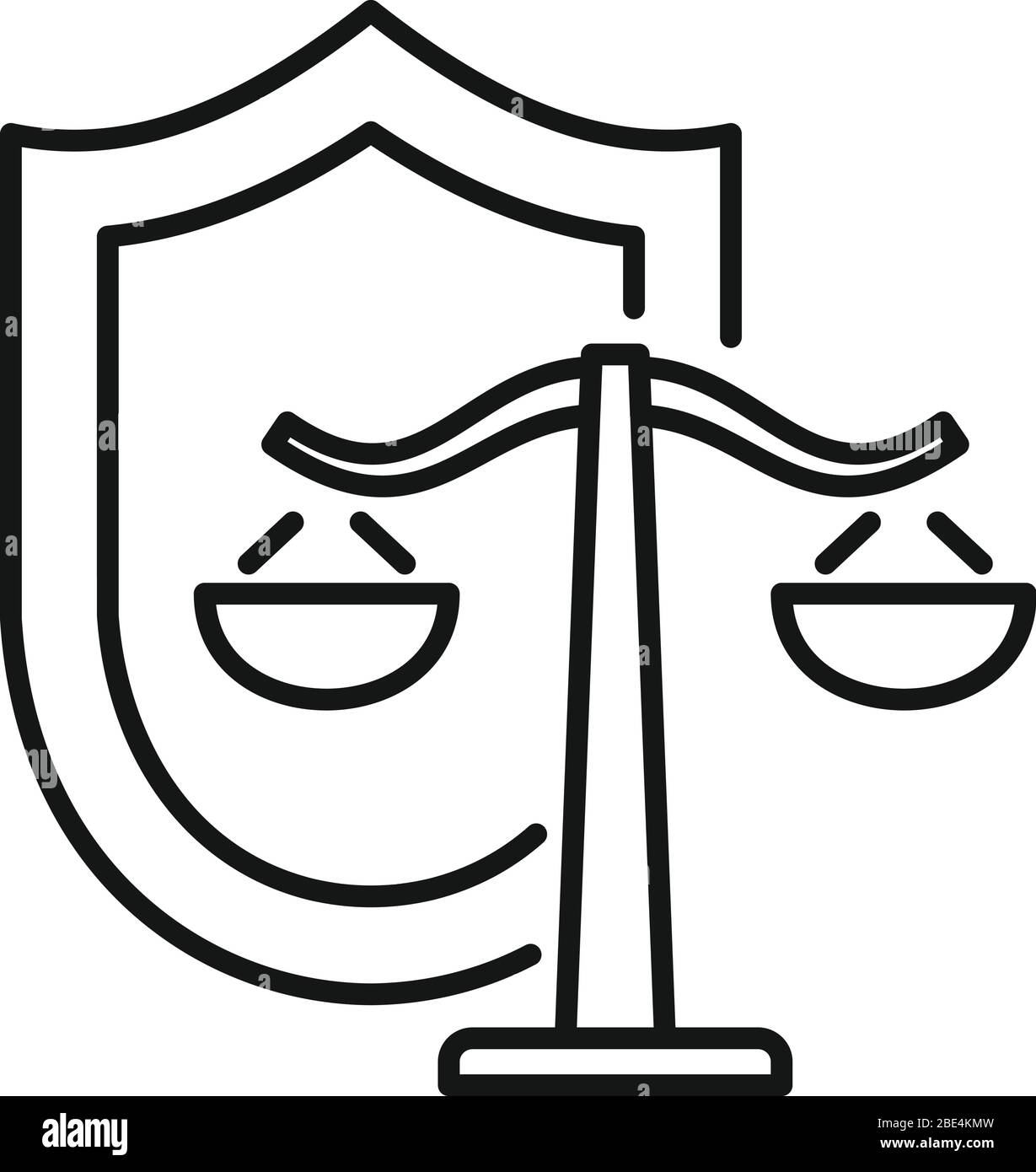 Justice balance shield icon. Outline justice balance shield vector icon ...