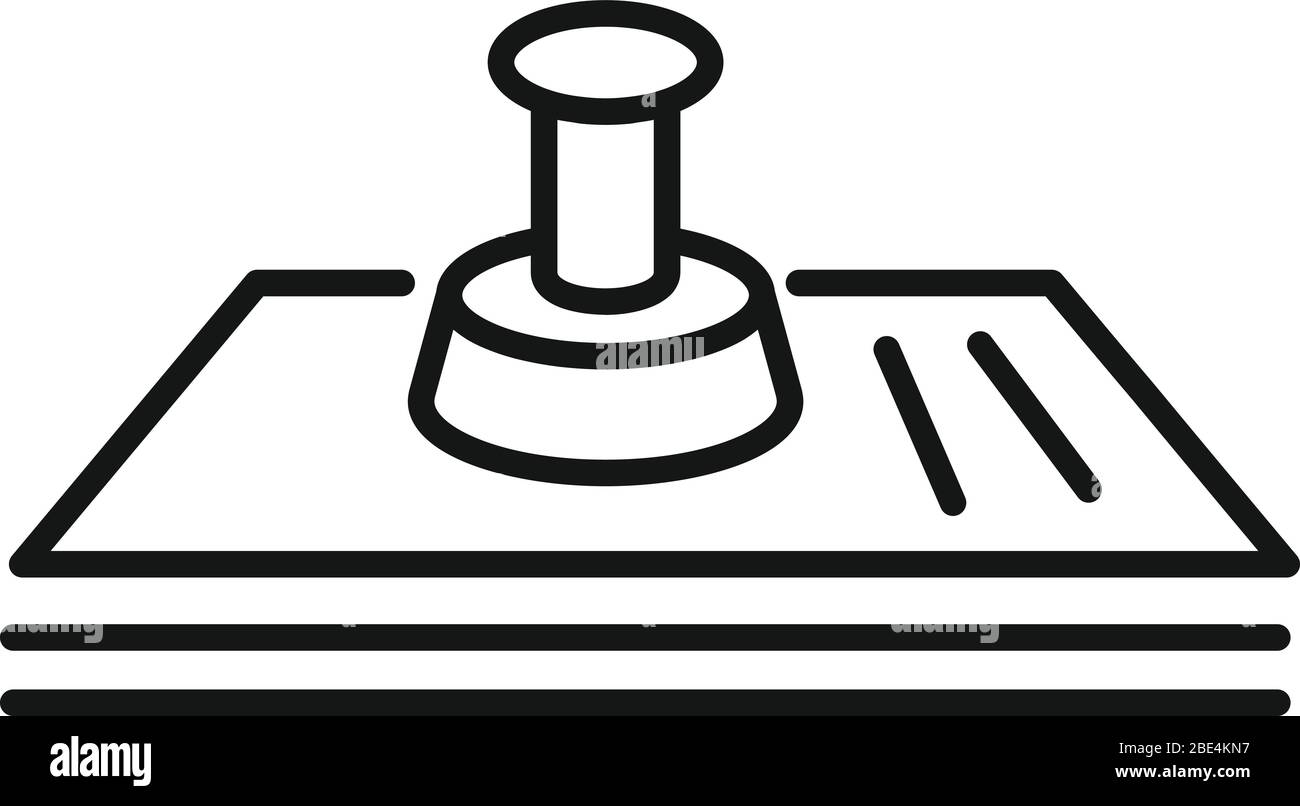 Justice paper stamp icon. Outline justice paper stamp vector icon for ...