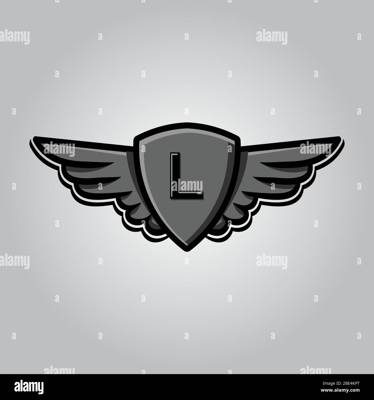 Initial Letter L, Shield Security, wing logo design. Vector ...