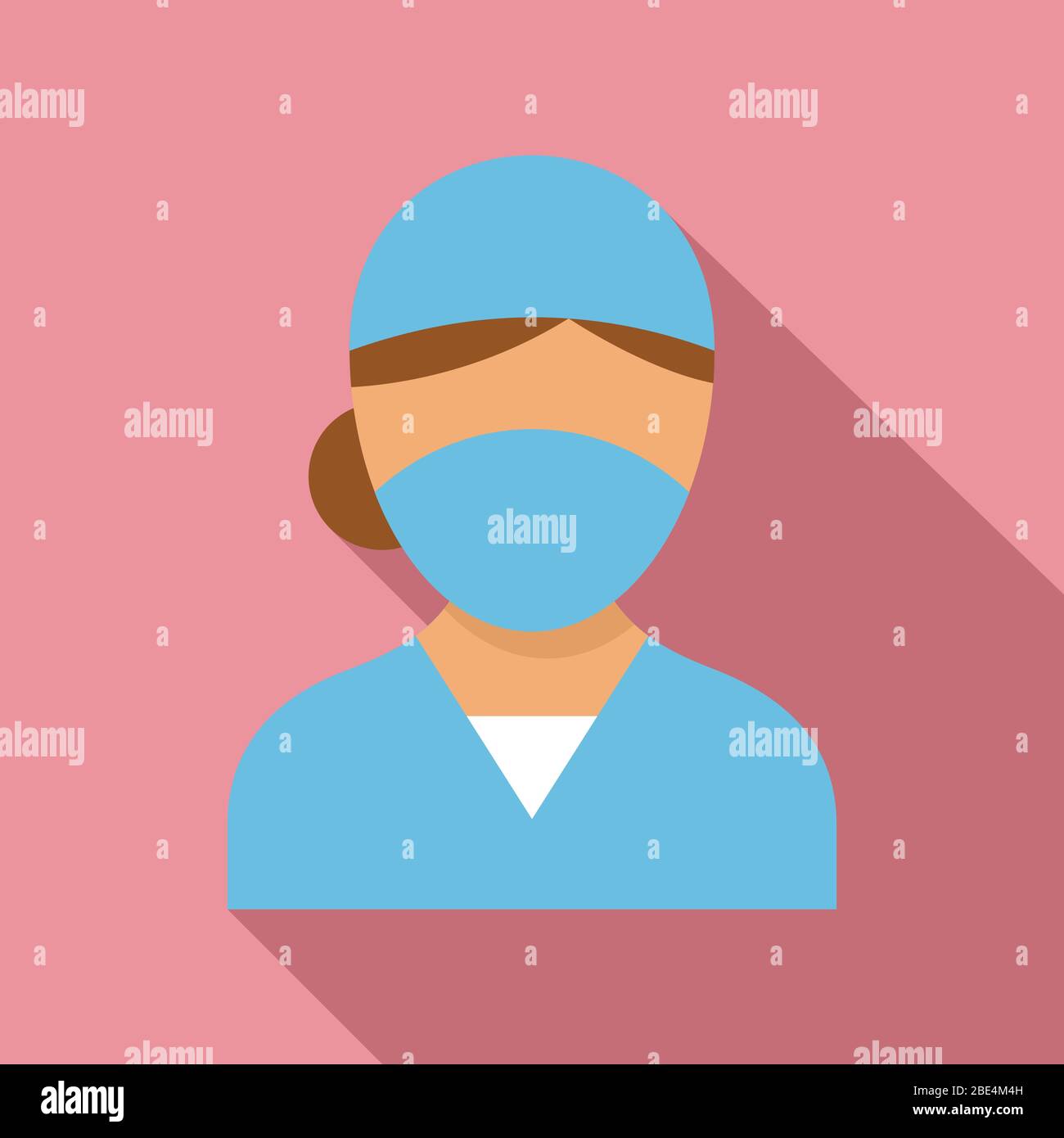 Woman nurse icon. Flat illustration of woman nurse vector icon for web ...