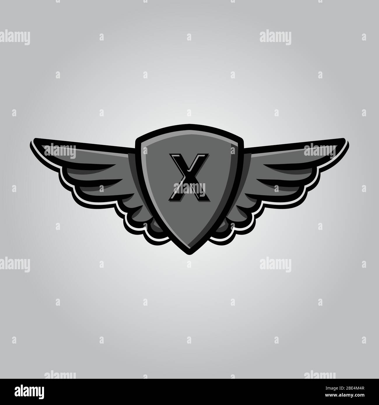 Initial Letter X, Shield Security, wing logo design. Vector ...