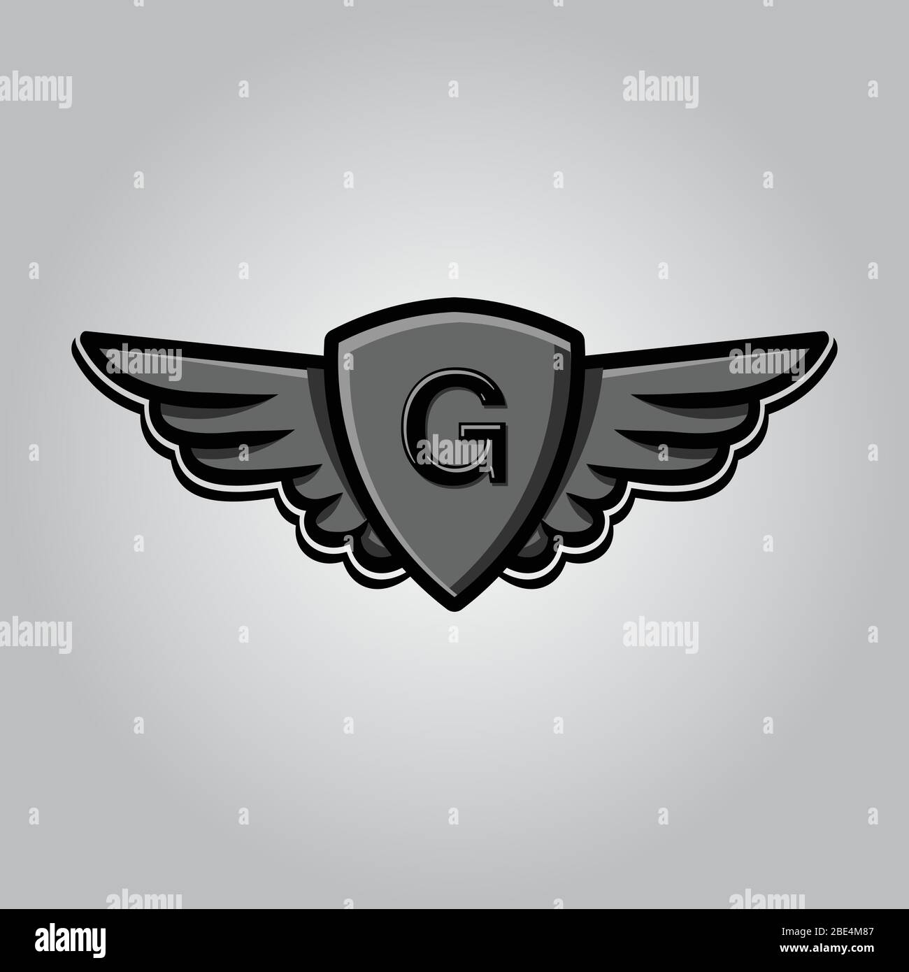 Initial Letter G, Shield Security, wing logo design. Vector ...