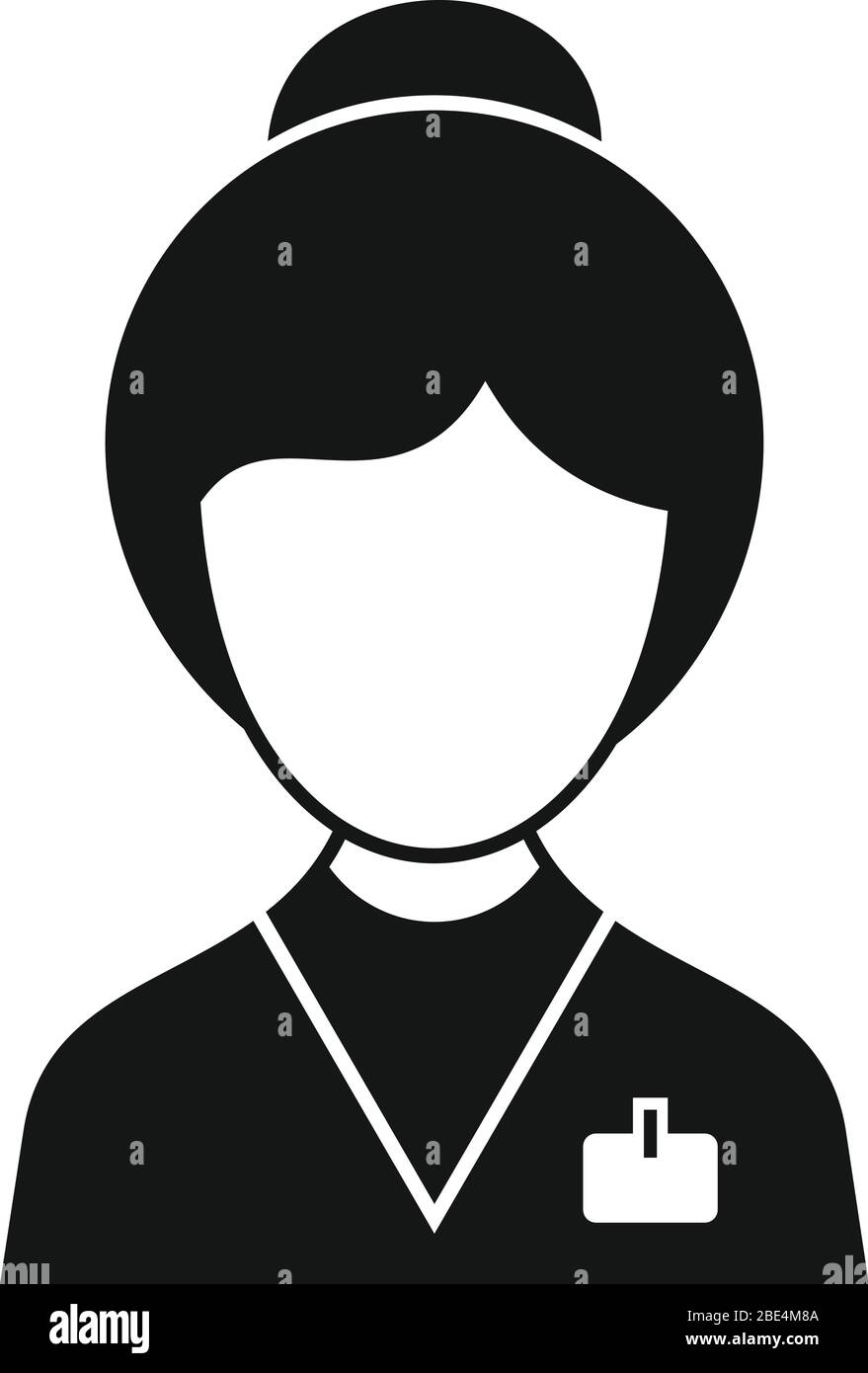 Female nurse icon. Simple illustration of female nurse vector icon for ...