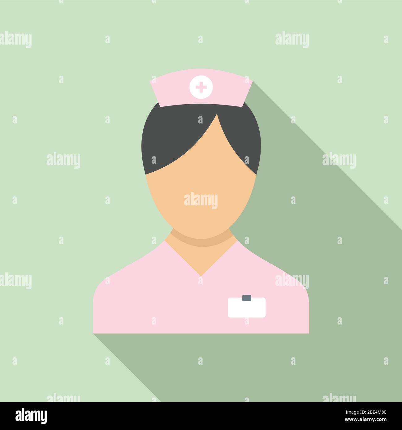 Nurse worker icon. Flat illustration of nurse worker vector icon for ...