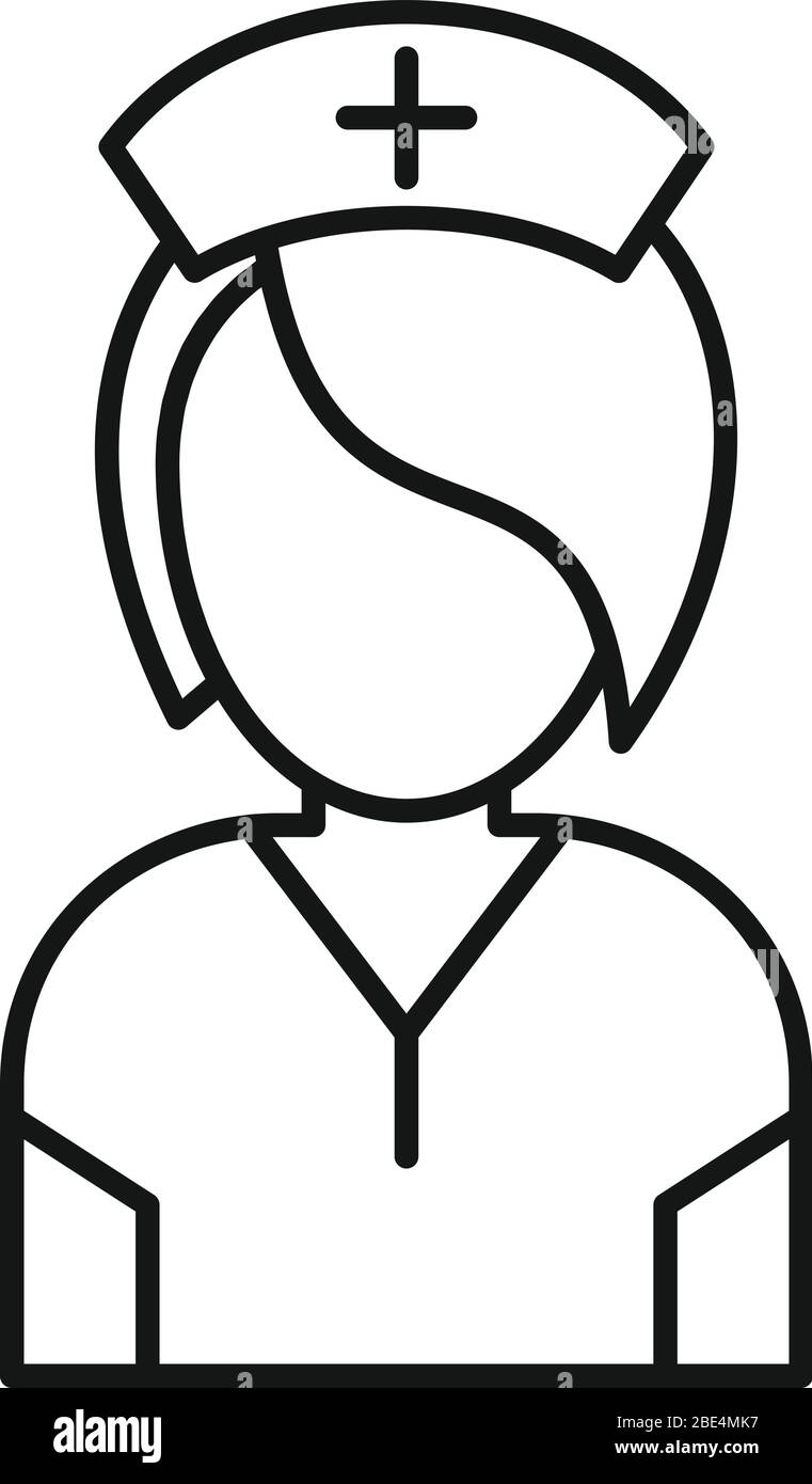 Nurse icon. Outline nurse vector icon for web design isolated on white ...