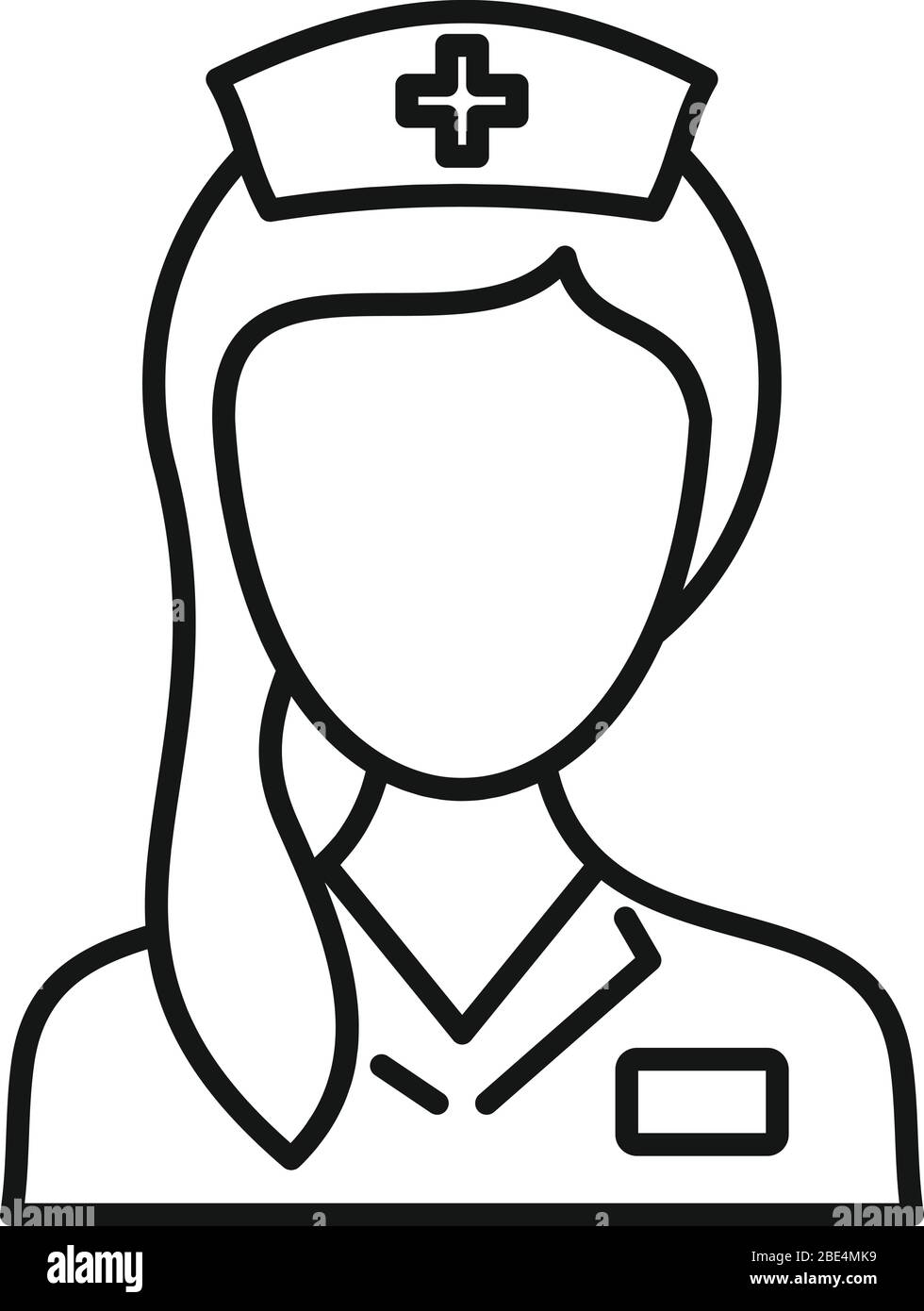 Doctor nurse icon. Outline doctor nurse vector icon for web design ...