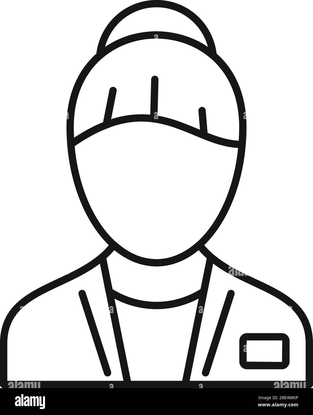 Health nurse icon. Outline health nurse vector icon for web design ...