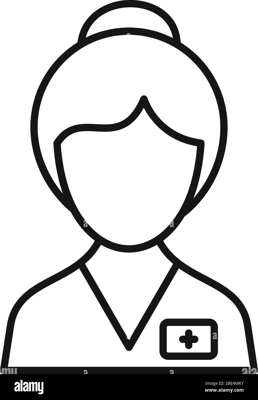 Female nurse icon. Outline female nurse vector icon for web design ...