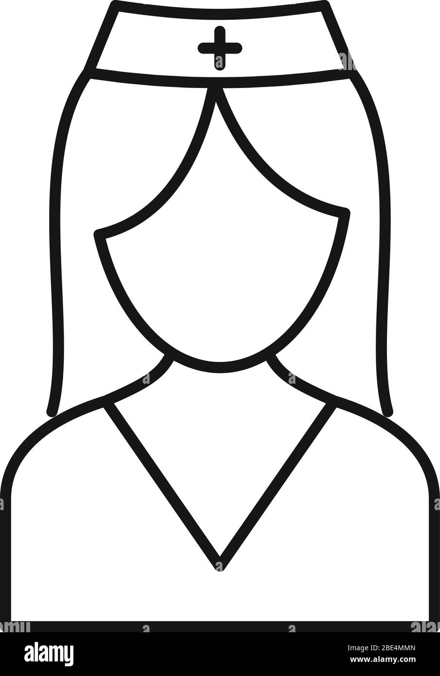 Emergency nurse icon. Outline emergency nurse vector icon for web ...