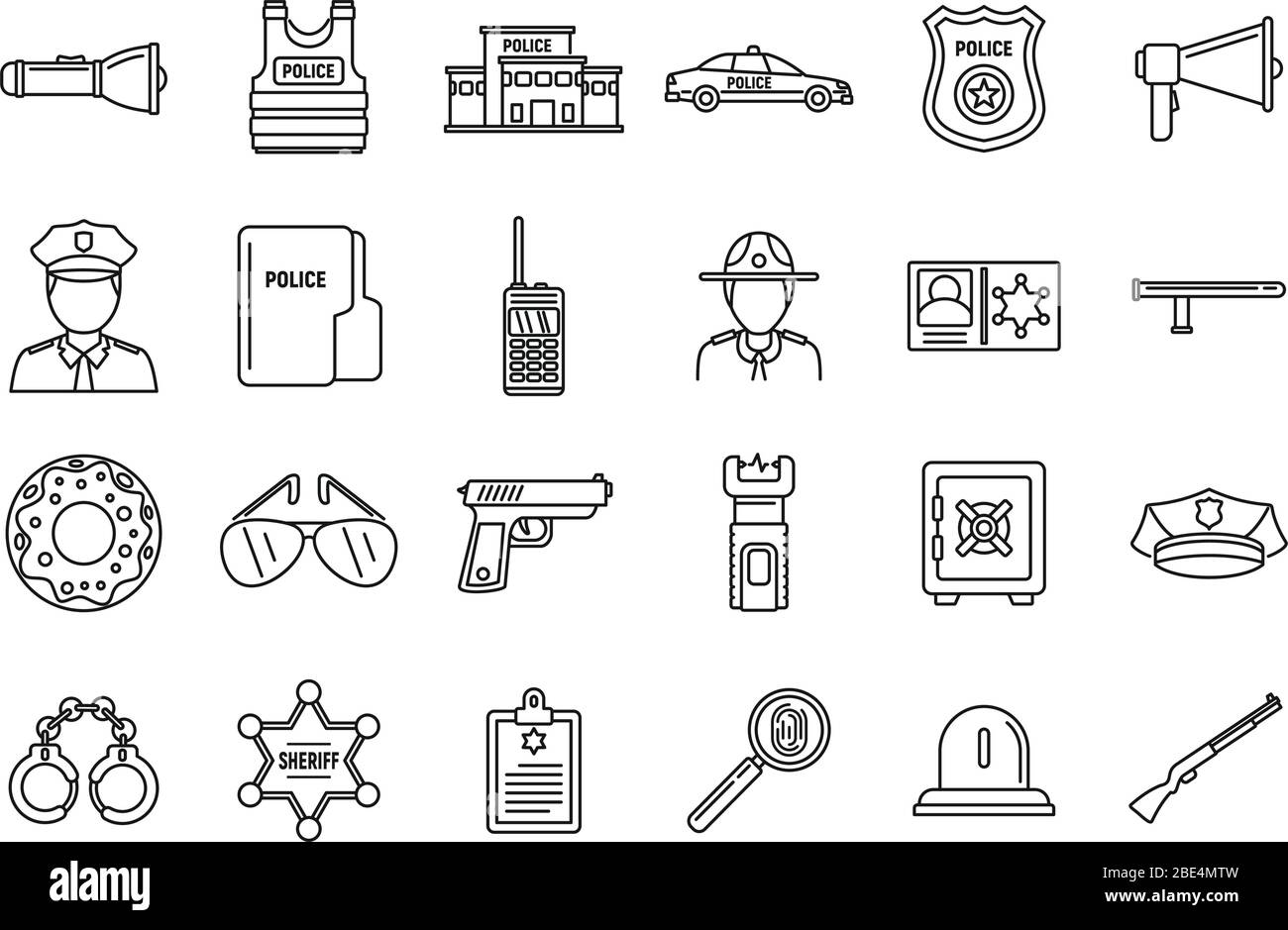 Set criminal policeman on Cut Out Stock Images & Pictures - Alamy